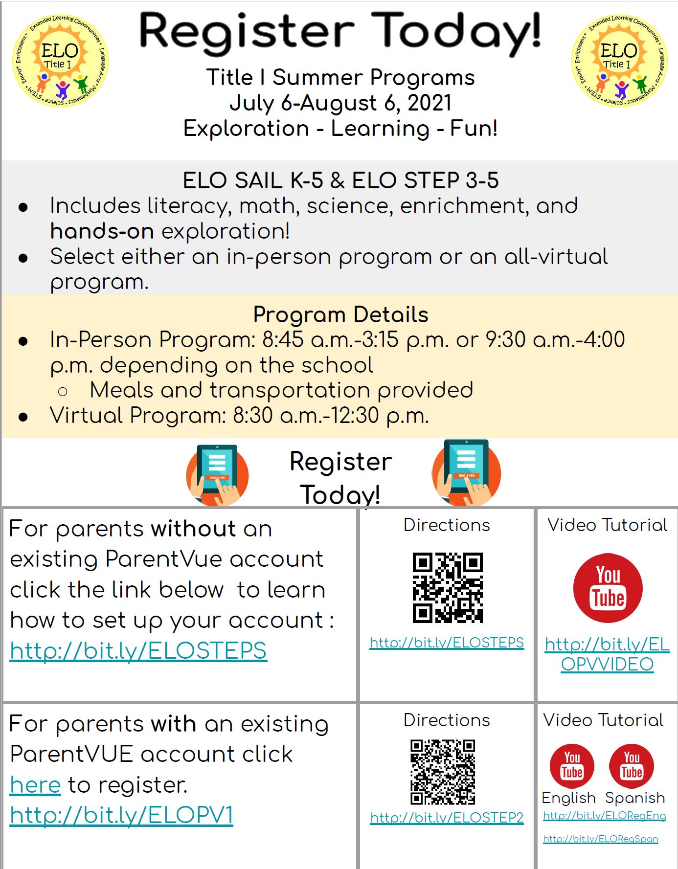 ELO Information and Registration | Burnt Mills ES